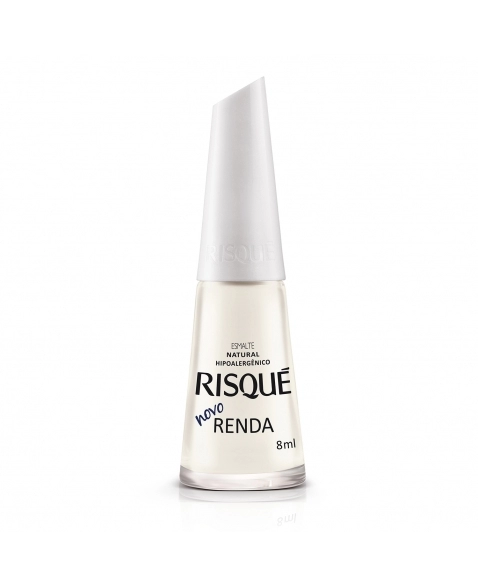 Esmalte Risqué Branco Natural Novo Renda 8ml - Caixa com 6 unidades NU